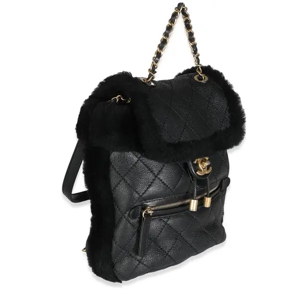 Chanel Quilted Shearling Paris Hamburg Backpack