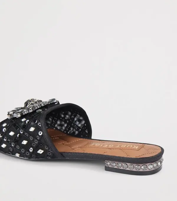Kurt Geiger Chelsea Embellished Flat Sandals - Black