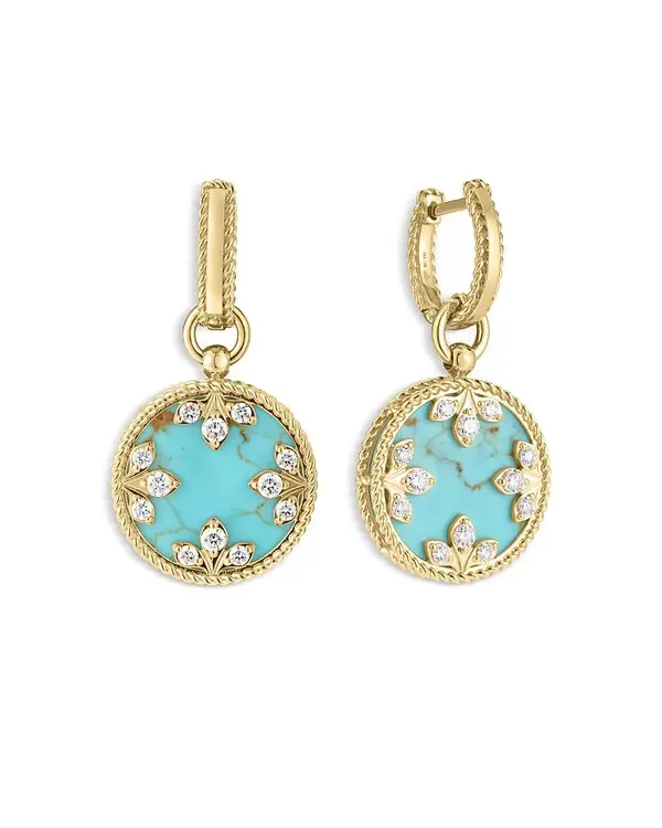 Roberto Coin 18k Yellow Venetian Medallion Drop Earrings - Gold