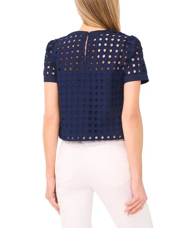 CECE DUPRAZ Circle Eyelet Embroidered Top