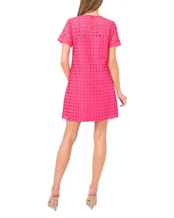 CECE DUPRAZ Circle Eyelet Shift Dress - Pink Taffy