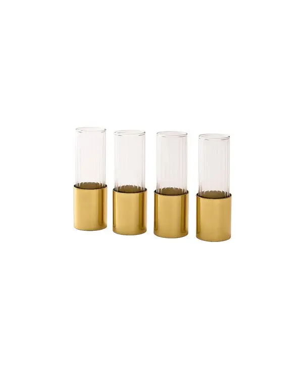FLECK Fluted Glass Bud Vases Set Of 4