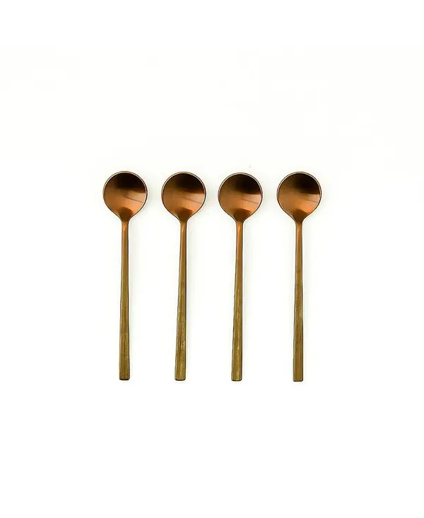 FLECK Wabi Dessert Spoons Set Of 4 - Brass