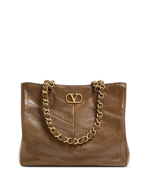 Valentino Garavani Laseine Vlogo Leather Tote Bag