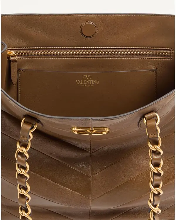 Valentino Garavani Laseine Vlogo Leather Tote Bag