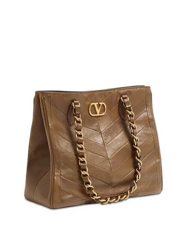 Valentino Garavani Laseine Vlogo Leather Tote Bag