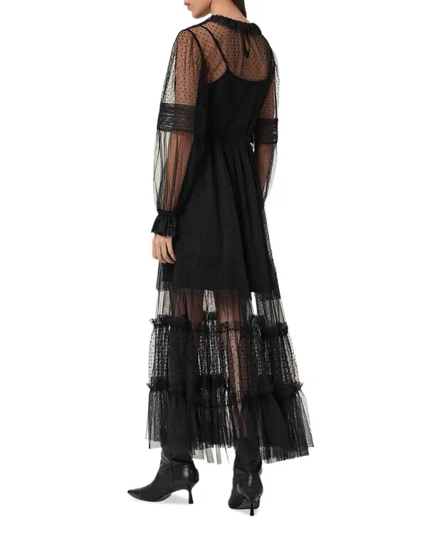 Allsaints Nita Maxi Dress, Size: UK 12/US 8, Black
