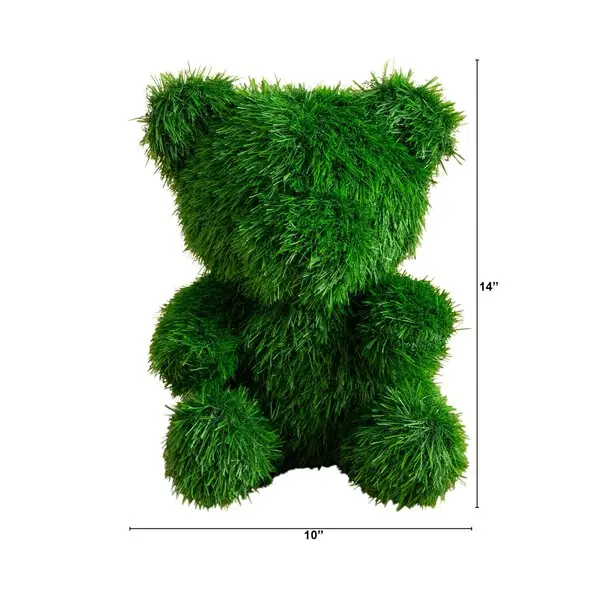 NEARLY NATURAL 14 Uv Resistant Artificial Grass Garden Plush Topiary Bear