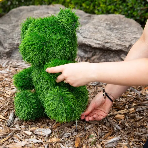 NEARLY NATURAL 14 Uv Resistant Artificial Grass Garden Plush Topiary Bear