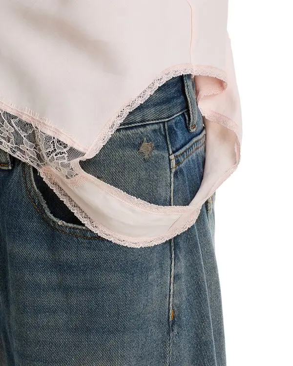 MAISON MARGIELA Lace Trimmed Camisole - Pink
