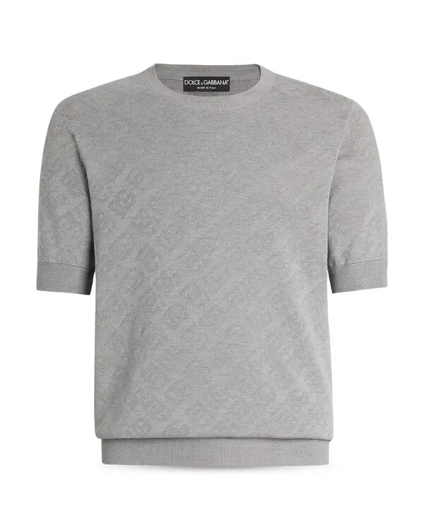 Dolce & Gabbana Short Sleeve Logo Sweater - Light Grey
