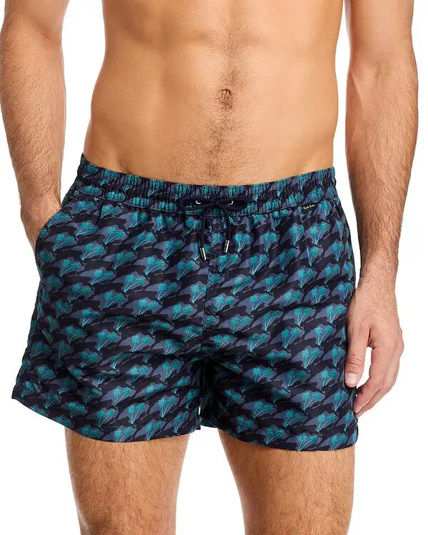 Paul Smith Hare & Palm Print 5.5" Swim Shorts - Indigo