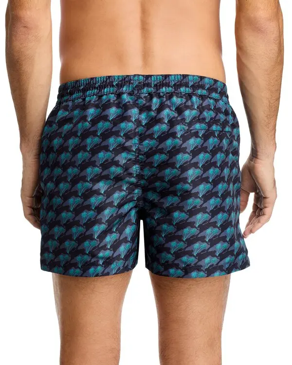 Paul Smith Hare & Palm Print 5.5" Swim Shorts - Indigo