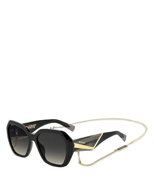 Missoni Square Geometrical Sunglasses, 55mm - Black