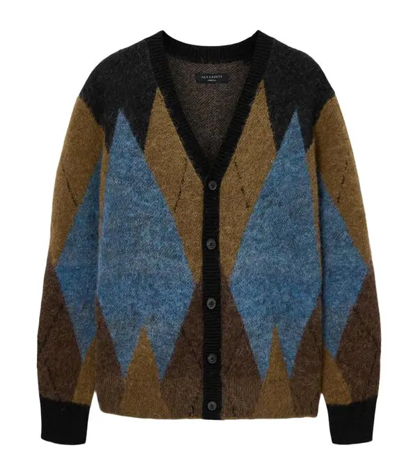 ALLSAINTS Jacquard Bernie Cardigan - Brown