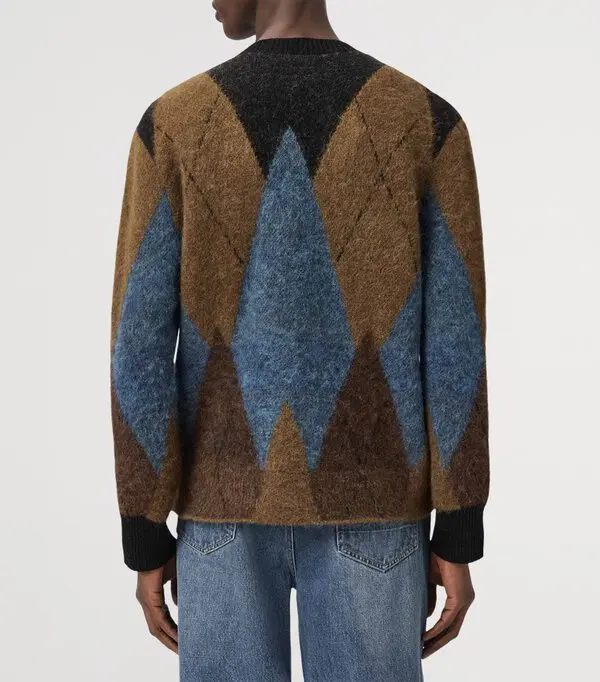 ALLSAINTS Jacquard Bernie Cardigan - Brown