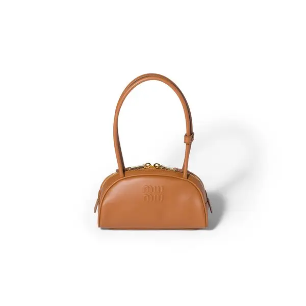 Miu Miu Beau Leather Bag - Cognac