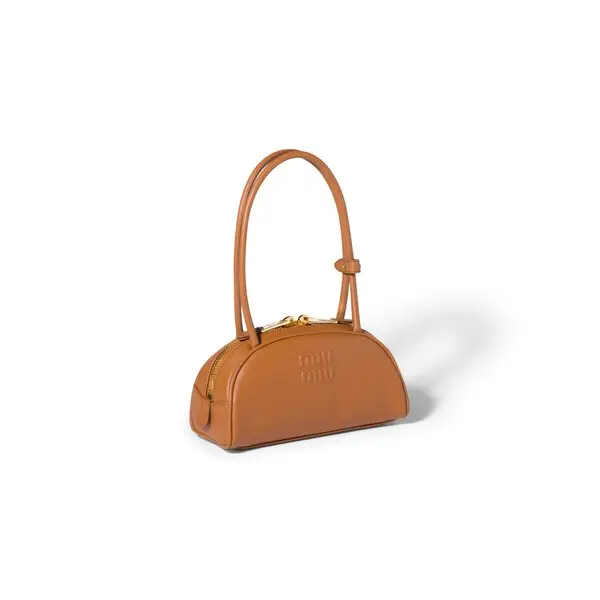 Miu Miu Beau Leather Bag - Cognac