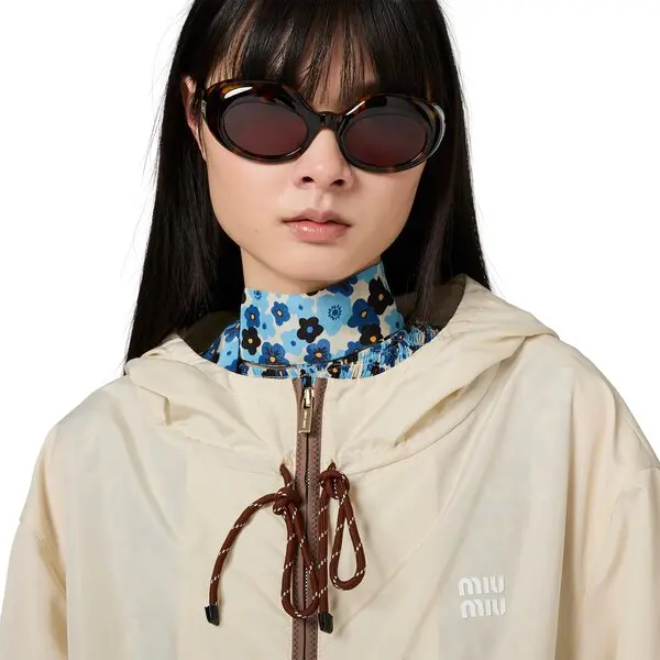 Miu Miu Technical Fabric Blouson Jacket - Vanilla