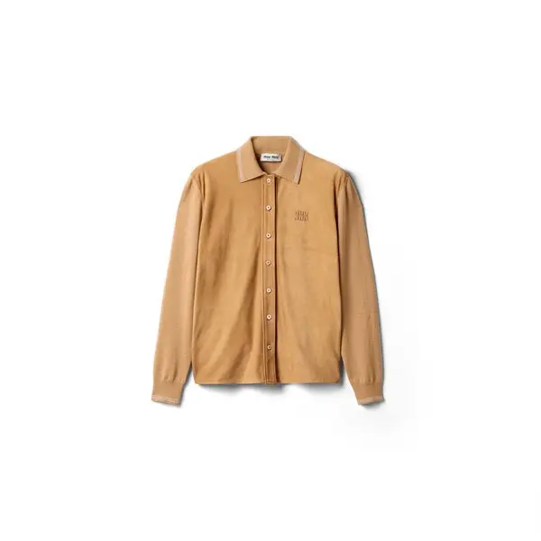Miu Miu Wool And Suede Shirt