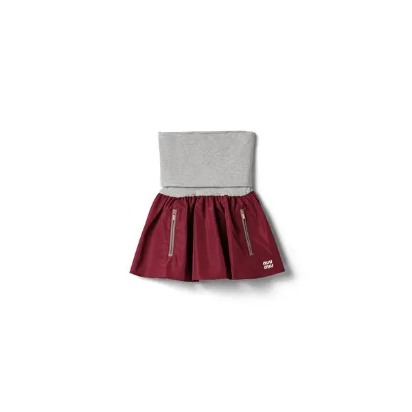 Miu Miu Technical Fabric Mini Skirt - Amaranth/gray