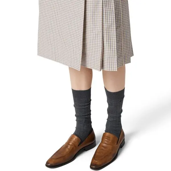 Miu Miu Checked Technical Fabric Skirt