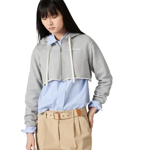 Miu Miu Cropped Hoodie Jacket