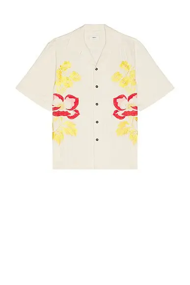 Commas Embroidered Peonies Bowling Shirt
