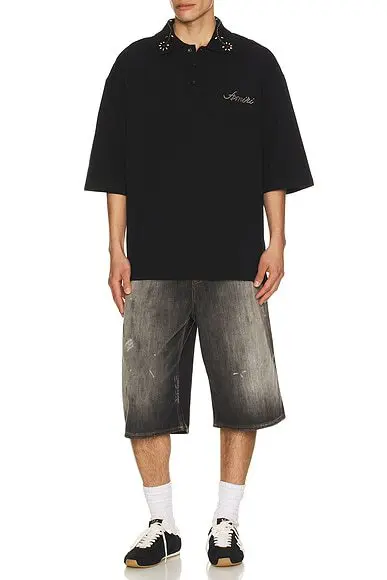 Amiri Stud Collar Oversized Polo