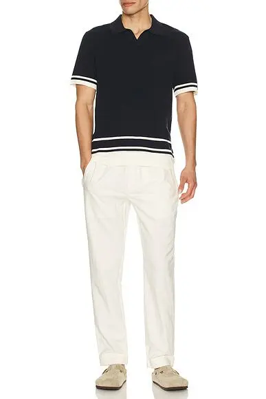 Onia Linen Cotton Stretch Cuff Pant - Egret