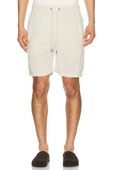 Onia Air Linen Pull On Cargo Shorts - Stone