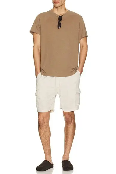 Onia Air Linen Pull On Cargo Shorts - Stone