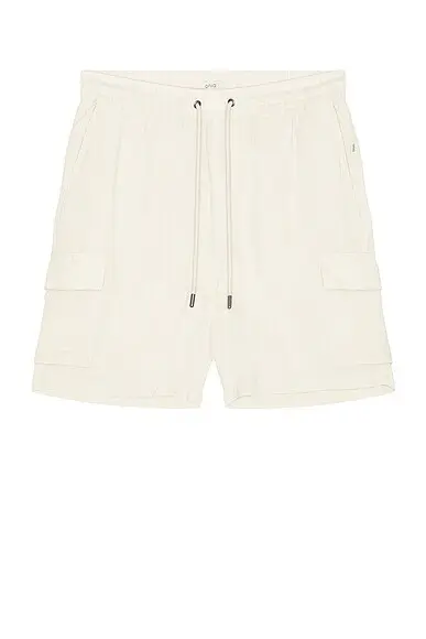 Onia Air Linen Pull On Cargo Shorts - Stone