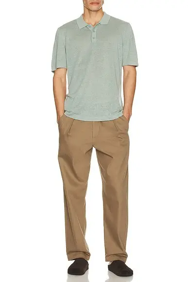 Onia Linen Sweater Polo - Washed Olive
