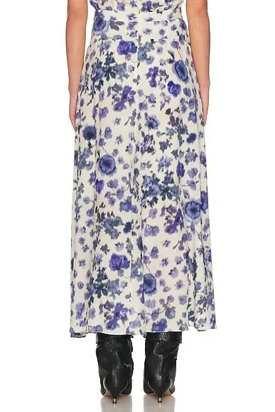 Isabel Marant Étoile Sakura Floral Print Silk Blend Skirt
