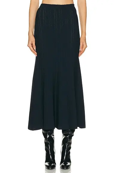 Adam Lippes Lyra Knit Maxi Skirt - Navy