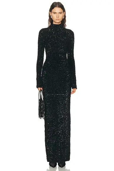 Adam Lippes Sequin Embellished Maxi Dress
