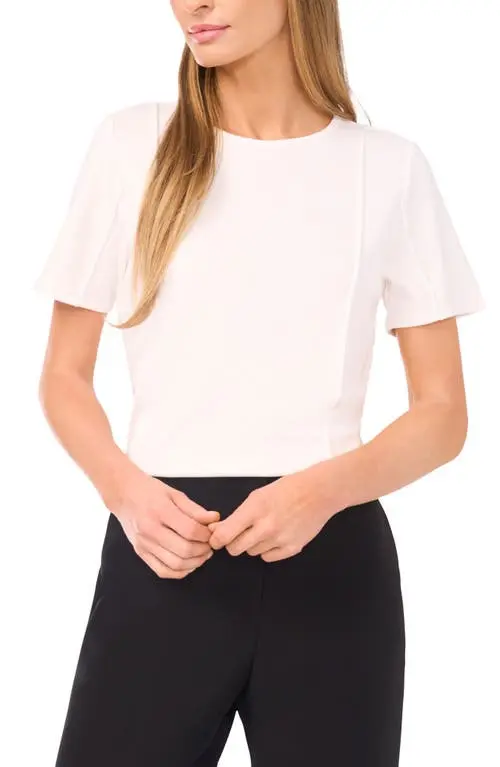 Halogen Princess Seam Short Sleeve Top - New Ivory