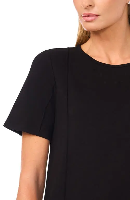 Halogen Princess Seam Short Sleeve Top - Rich Black