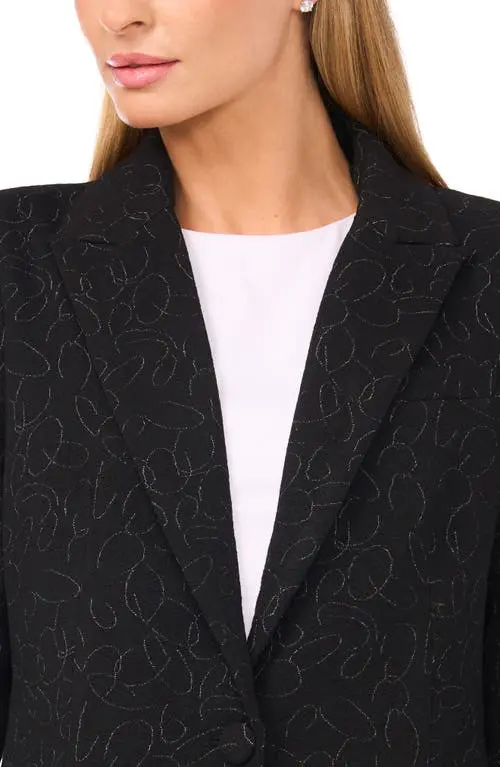 Halogen Scribble Print Scrunch Sleeve Blazer