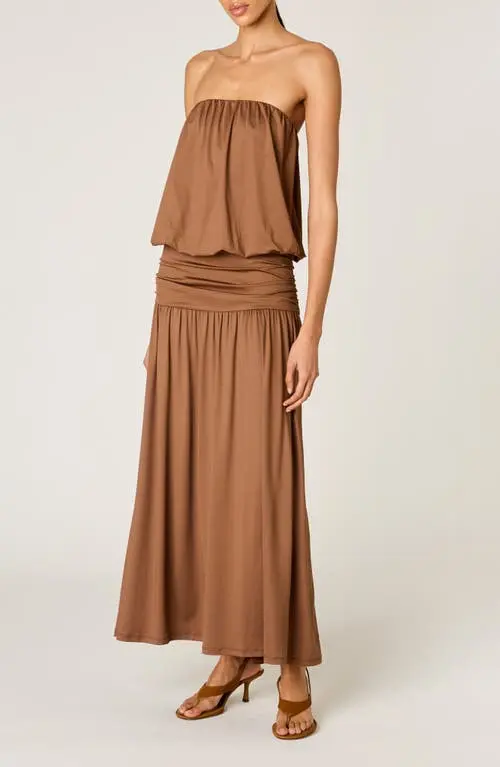 NIA La Cienega Strapless Blouson Maxi Dress