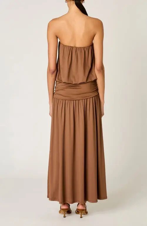 NIA La Cienega Strapless Blouson Maxi Dress