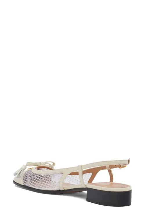 Valentino Garavani Valet Du Roi Slingback Ballet Flats - Ivory