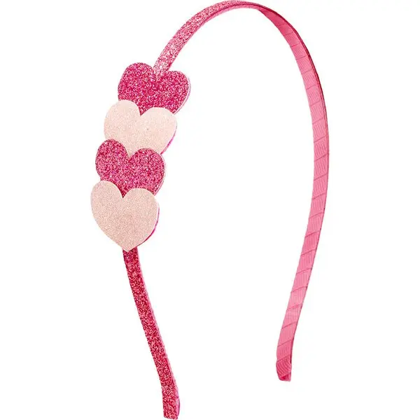 SWEET WINK Sparkle Hearts Headband - Pink
