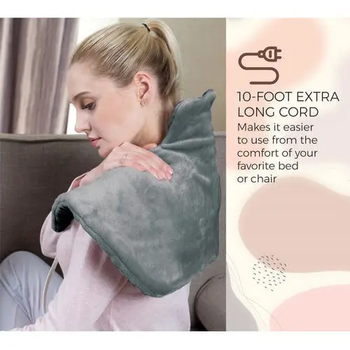 PURSONIC Electric Neck & Shoulder Heating Pad With Memory Foam Travel Pillow