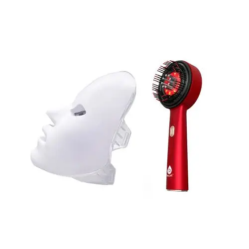 PURSONIC 7-color Facial Therapy Mask + 3-in-1 Led Scalp & Hair Treatment Brush - Multicolor