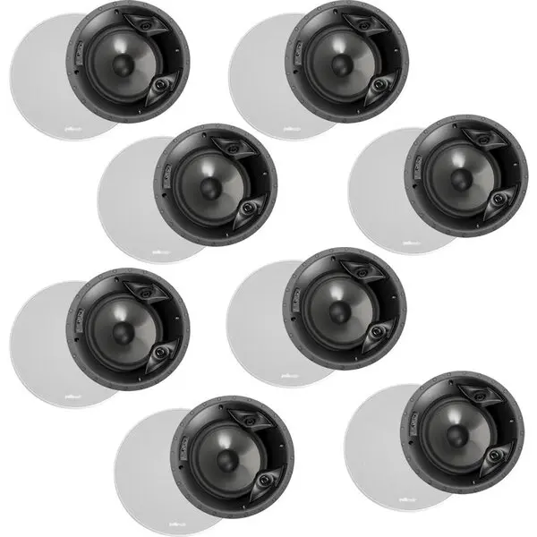 POLK AUDIO 80f/x-rt Vanishing 8" In Ceiling Speakers8 Pack - White