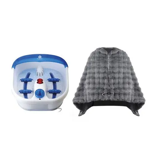 PURSONIC Electric Heated Poncho Shawl And Foot Spa Set - Multicolor