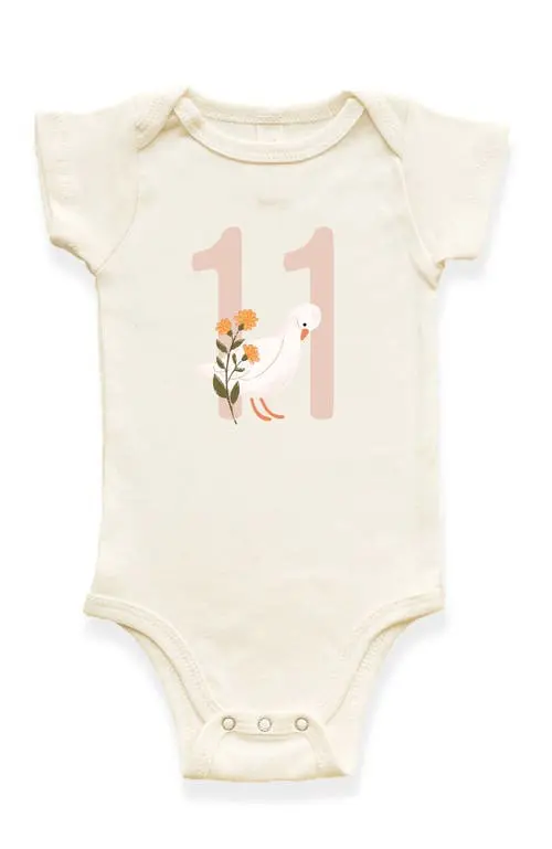 TENTH & PINE Monthly Milestone Short Sleeve Organic Baby Bodysuit - Eleven Months