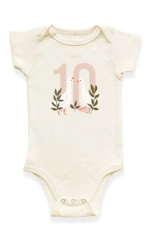 TENTH & PINE Monthly Milestone Short Sleeve Organic Baby Bodysuit - Ten Months